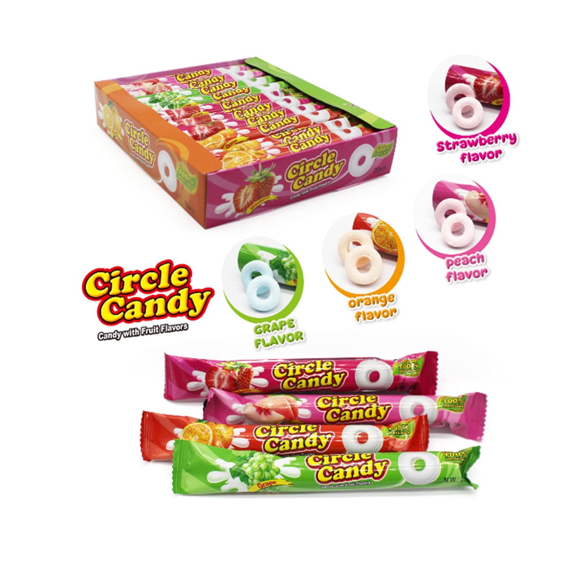 Circle Candy Pudrowe Cukierki Owocowe 20szt x 23g elukmar.pl
